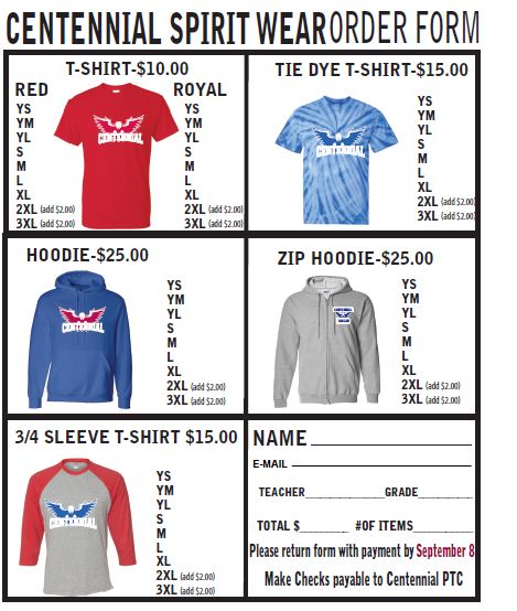 spirit wear – Parents and Teachers of Centennial School